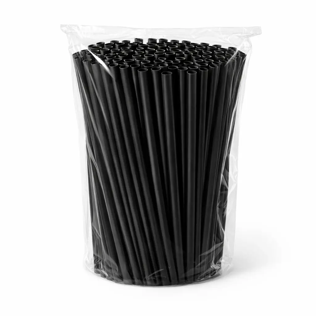 Strohhalme Mehrweg-Plastik Schwarz - 1000 Stück | Commerline | Commerline